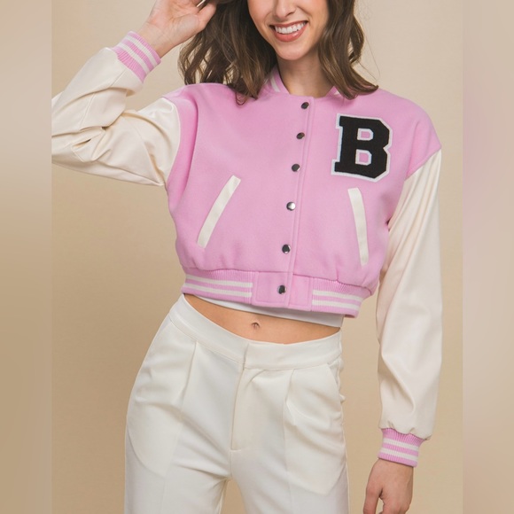 Sweaters | Ms Pinky Baddie Varsity Jacket | Poshmark